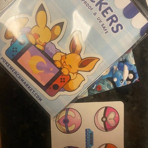 Raichu Peeker Sticker 5, Kawaii Kanto Pokemon Sticker, Cute Waterproof ...