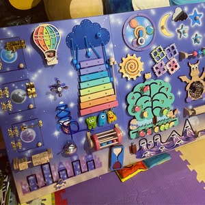 Large Busy Board for Toddler 70x100 Cm, 2 Modules, Sensory Board With ...