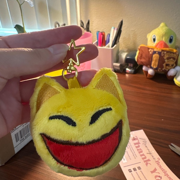 Plushie Cat AJ Emotes Keychain - Etsy