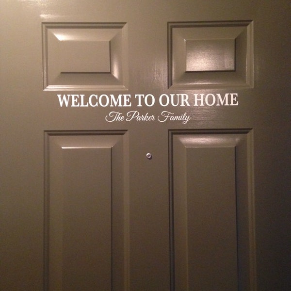 Front Door Decoration Family Name Established Decal Sign Custom Vinyl ...