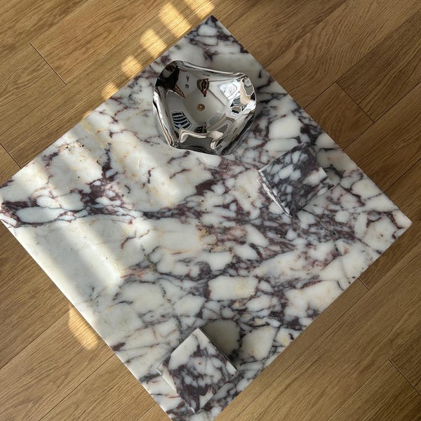 Calacatta Viola Set of 2-4-6 SQUARE Coasters, Italian Marble 100% ...