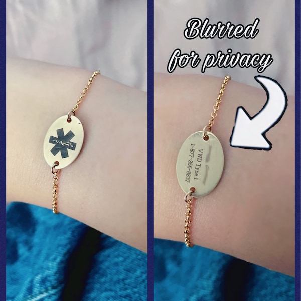 Custom Medical ID Bracelet - Medic Alert Jewelry - Allergy Bracelet ...