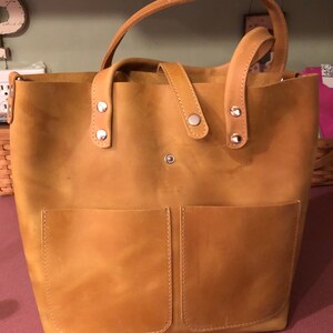 Caramel Leather Bag, Leather Tote Bag, Tote Leather Bag, Leather ...