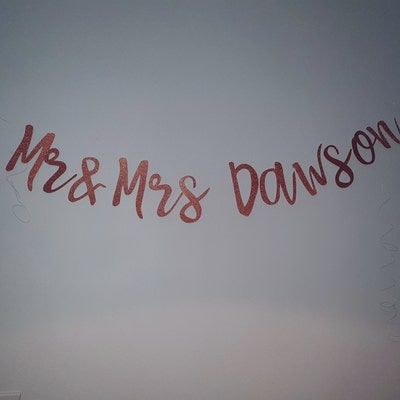 Mr & Mrs Personalised Rose Gold Banner Personalised Mr and - Etsy