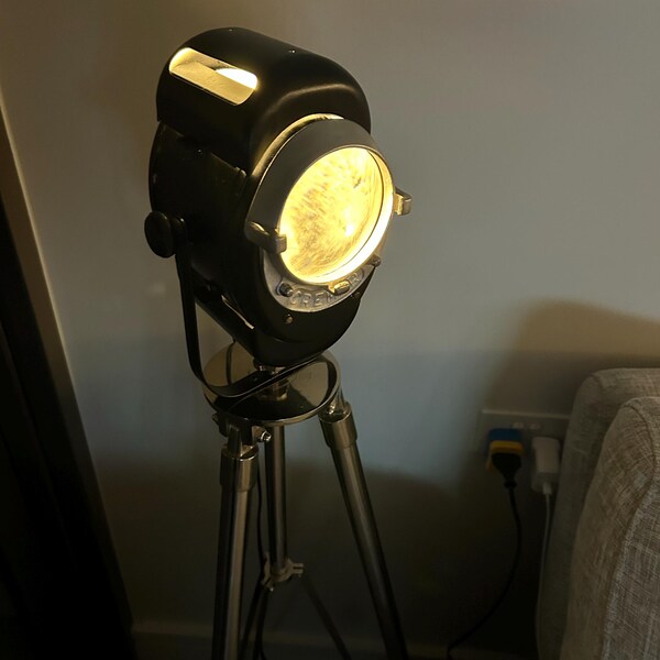 1960s Theatre Spotlight Wooden Standard Floor Lamp by Strand Electric ...