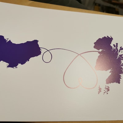 Personalised Map Print Any Two Countries Custom Map Art Available in 12 ...