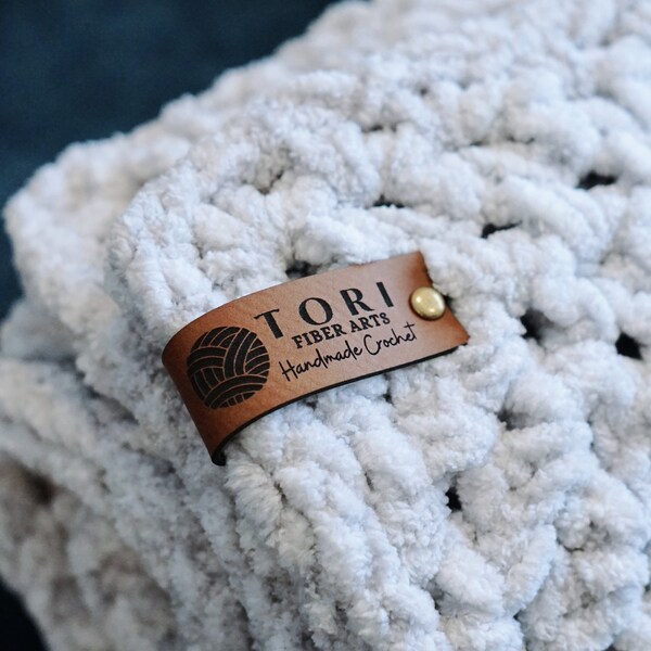 Customized 3.5 X 0.65 in Faux Leather Product Tags, SEW-ON Personalized ...