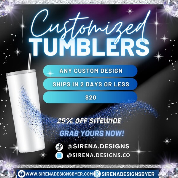 Customized Tumblers Flyer, DIY Flyer Template Design, Custom Printed ...