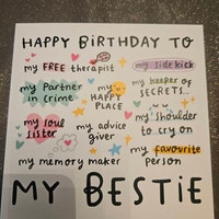 My Bestie Birthday Card My Sidekick, My Happy Place, My Partner in ...