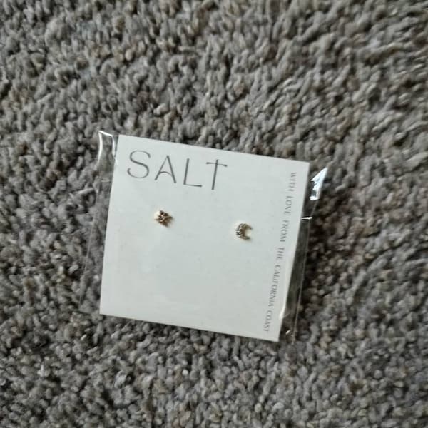 STAR & MOON STUDS | 18k Gold | Dainty Stud Earrings | Gold Stud Earrings | Celestial Studs ...