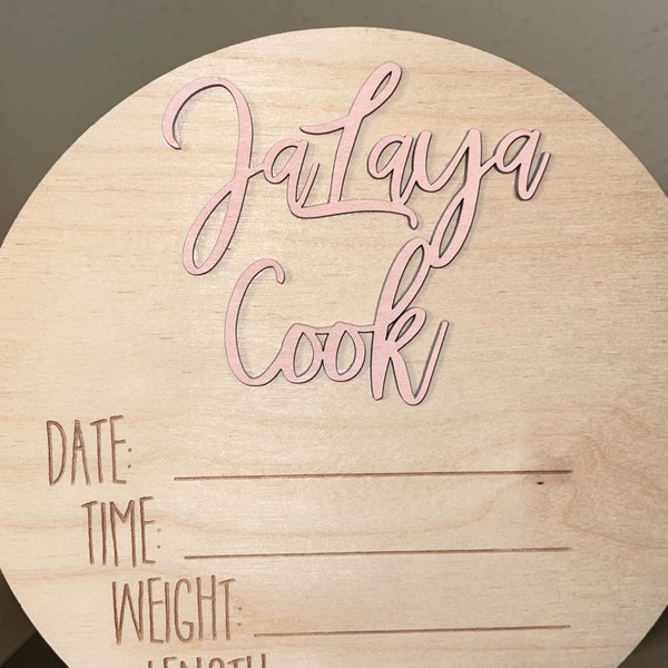 Custom Hospital Welcome 3D Hello Name Date Time Weight Length Birth ...