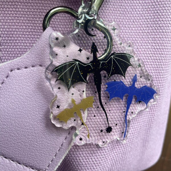 Dragons Trio Tairn, Sgaeyl and Andarna Fourth Wing Inspired Glitter ...