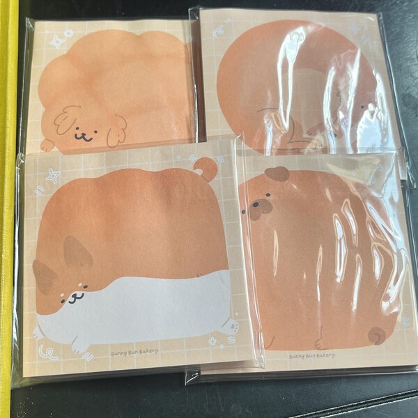 Silly Puppy Dog Sticky Notes Pads | 50 Pages 3x3 Inch | Cute Aesthetic ...