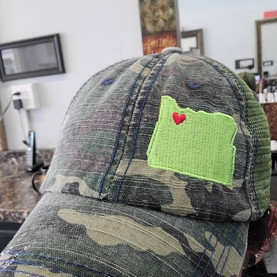 State Hat Distressed Women's Trucker Personalized State Embroidered Cap ...