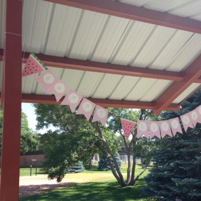 Watermelon Banner, Tropical Fruit Decor, Tropical Party, Birthday ...