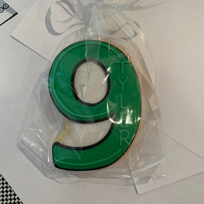 Personalized Birthday Party Cookies, Number Shaped Cookies for ...