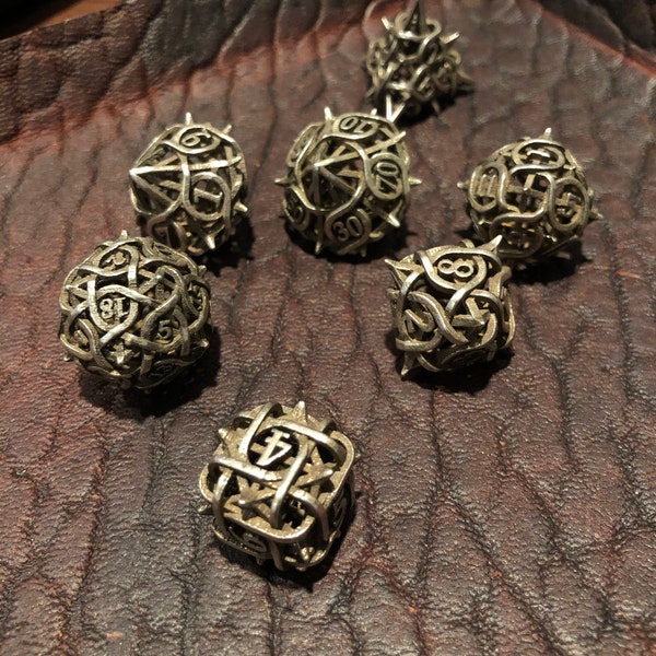 Botanical Mini Dice Set With Decader in Sterling Silver - Etsy