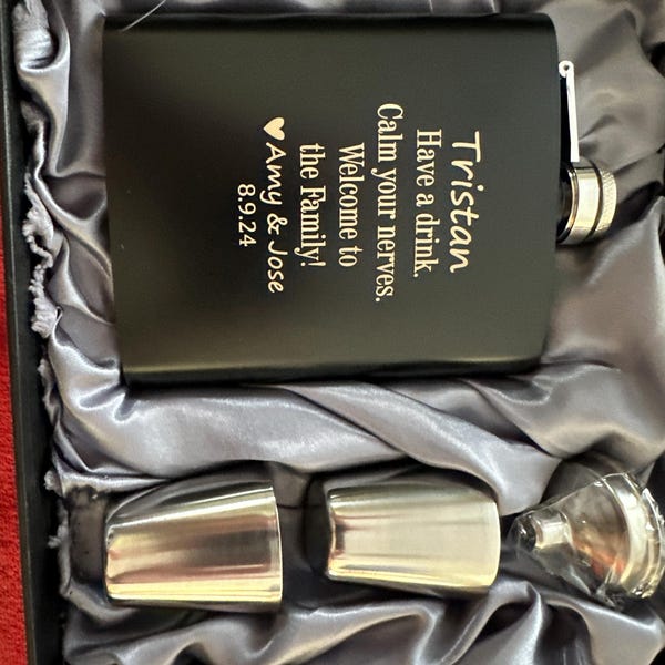 Have a Drink Calm Your Nerves WELCOME to the Family Flask Gift Set ...