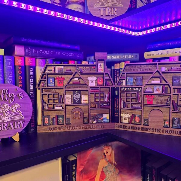 Mini Bookshelf, Mini Library, Horror Art, Horror Lover Gift, Literature ...