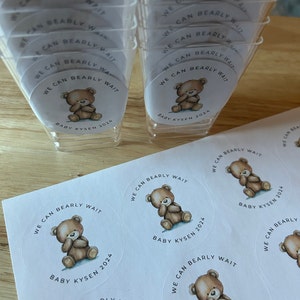 Little Hunny on the Way Arch Labels Baby Shower Favor Honey Bear 2 Inch ...