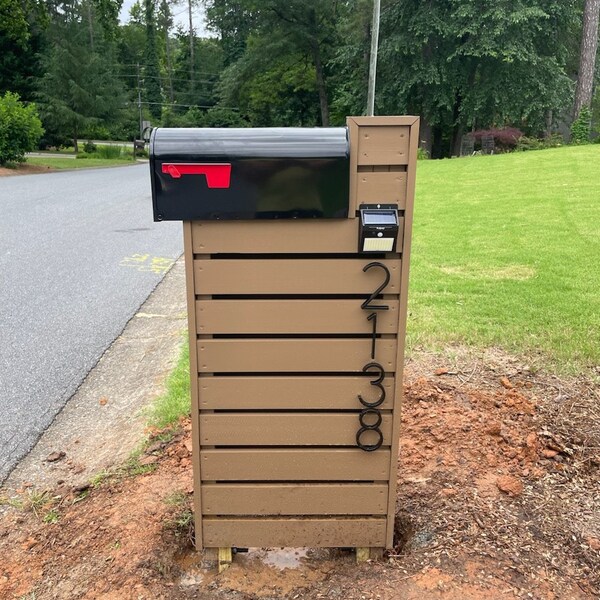 Mailbox With Post, Black Mailbox, Rustic Mailbox, Mailbox, Handmade ...