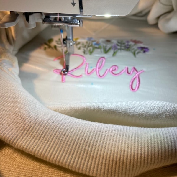 Rustic Charm Cursive Script Embroidery Font; 6 Sizes, Instant Download ...