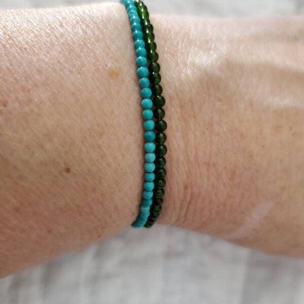 Tiny Turquoise Bracelet for Women Turquoise Bracelet Gold Turquoise ...