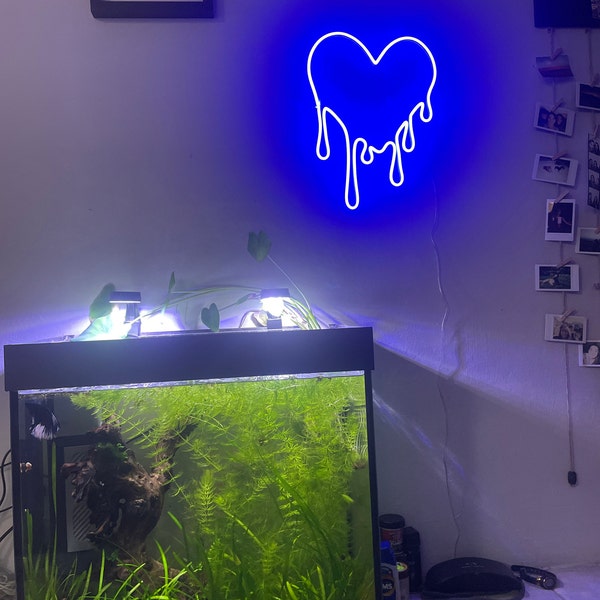 Heart Decoration Led Neon Sign, Dripping Heart Neon Sign, Neon Heart ...