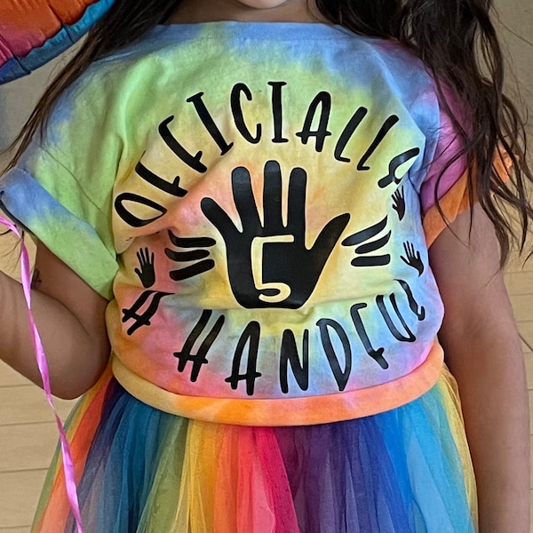 9 is Fine Shirt With Heart Accents Girl's Birthday Tie Dye Solid Color ...