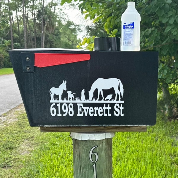 Mini Donkey, Horse, Chicken, Dog, Cat Mailbox Decal, Farm Mailbox Decal ...