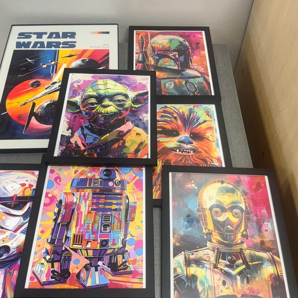 Star Wars Graffiti Art Set of 6, Star Wars Prints, Stars Wars Posters ...