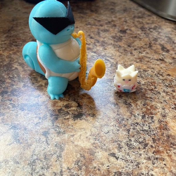 Squirtle Saxophone Figure (3D Printed), Pokemon Fan Gift, Viral Meme ...