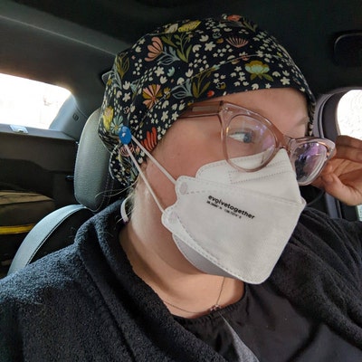 Surgical Scrub Cap Sewing Pattern Tutorial Pixie Hat W/ Contrast Band ...