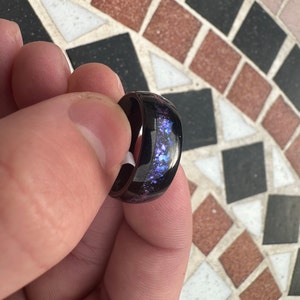 The Astronomer Nebula Ring, Mens Wedding Ring, Black Tungsten Outer ...