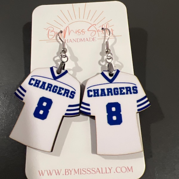 Football Jersey Earrings, Football Team Color Earrings, Game Day ...