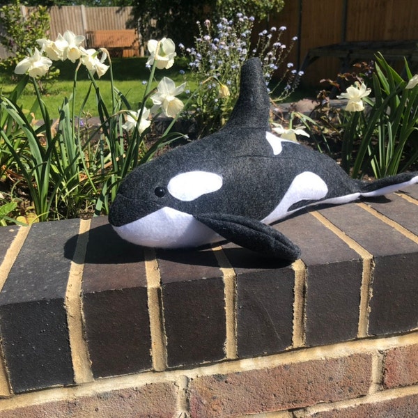Orca Plush Toy Sewing Pattern Pdf With Appliqué Detailing. Made With ...