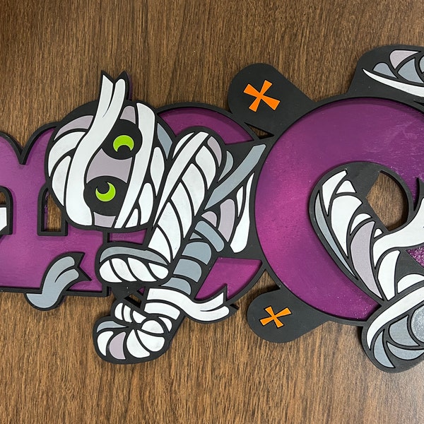 MUMMY "boo" Sign - Halloween - Laser Ready File - Glowforge and Other ...