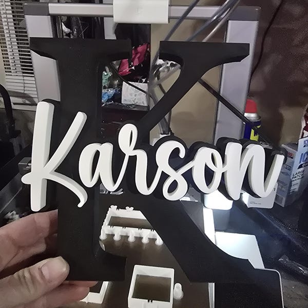 Custom Initial and Name Sign STL File: 3D Print STL, Digital Download ...