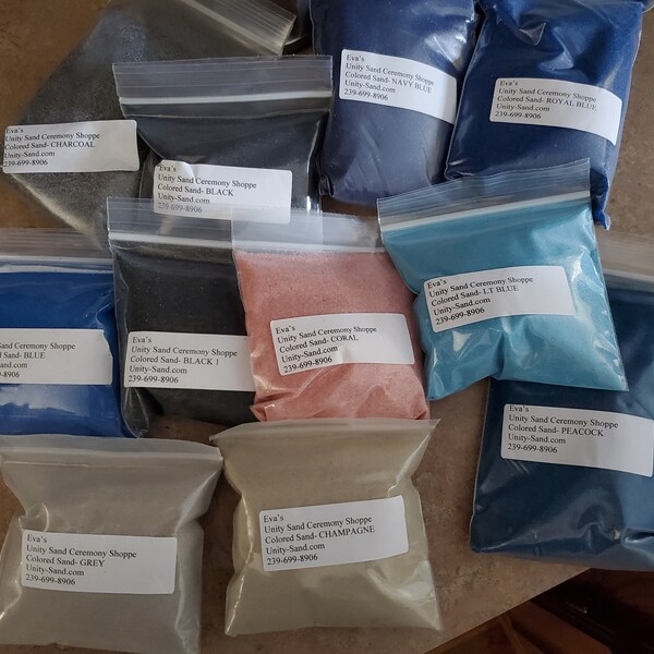 1/2lb (3/4 Cup) Bags Colored Sand "125+ Colors Available" for Unity ...