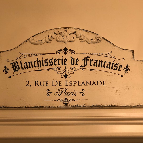 LAUNDRY, French Signs, BLANCHISSERIE, French Laundry Sign, Bathroom ...