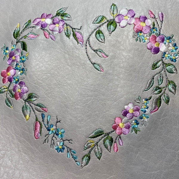 Cute Heart Embroidery Design - Flower Machine Embroidery File - PES JEF ...
