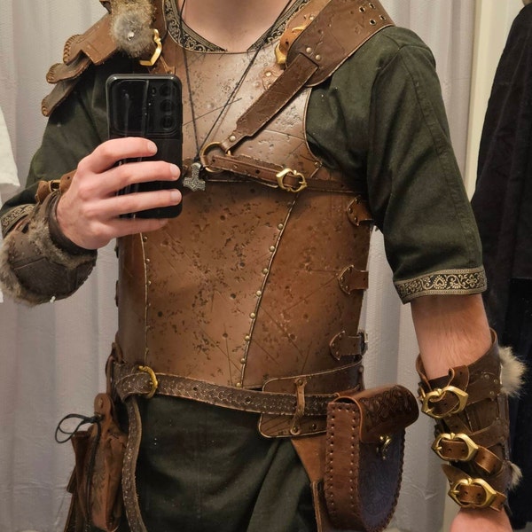 LARP Leather Armor, Brown Leather Breastplate, Brown Leather Armor - Etsy