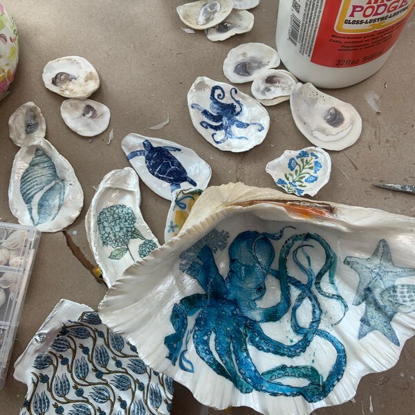 CHINOISERIE PUMPKIN Decoupage Shell Craft Kit|fall Craft Activity Idea ...