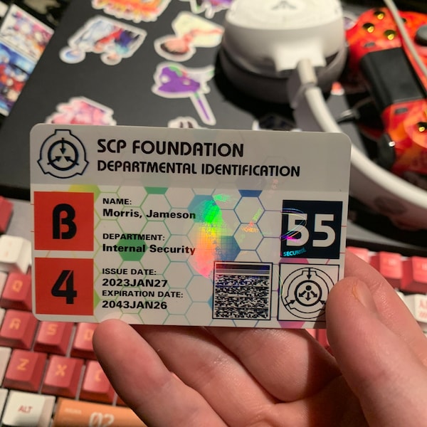 SCP Foundation Departmental ID Card / Badge - Customized With Your ...
