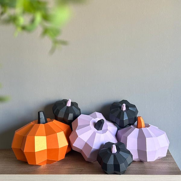 Papercraft Halloween Pumpkin, Papercraft 3d Pumpkin, Svg Template, 3D ...