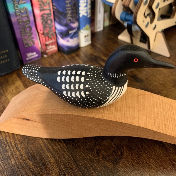 Mini Loon- 5"l - Hand Carved Wooden Bird Ornament - Etsy