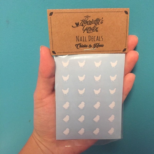 CHICKEN NAIL DECALS - Hen - Chick - Vinyl Decal - Nail Decor - Etsy