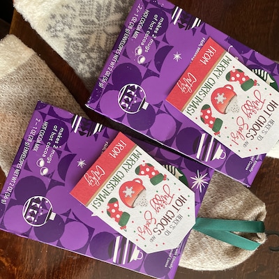 Christmas Gift Tags, Hot Chocs and Fuzzy Socks, Teacher Staff Employee ...