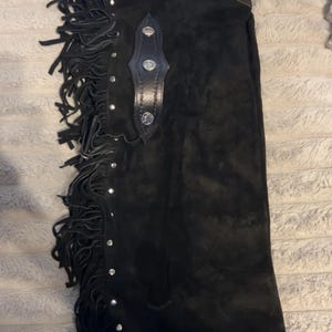 Handmade Cowgirl Chap Buck Skin Suede Leather Pant Rodeo Chap Western ...