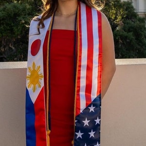 Philippines Filipino Flag Graduate Stole Flag 3 Stars and Sun ...